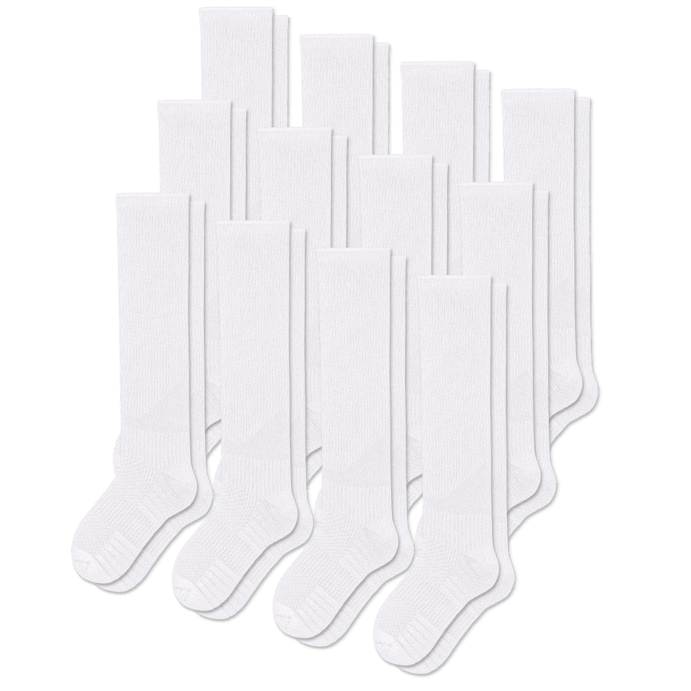 All White Compression Socks, 12-Pack Easy On/Off | Viasox